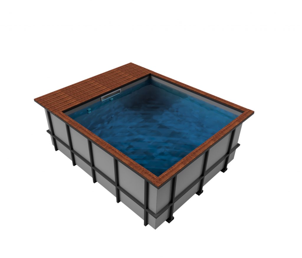 Piscine Container Autoportante - Le Bassin Français 3x2m avec volet ...